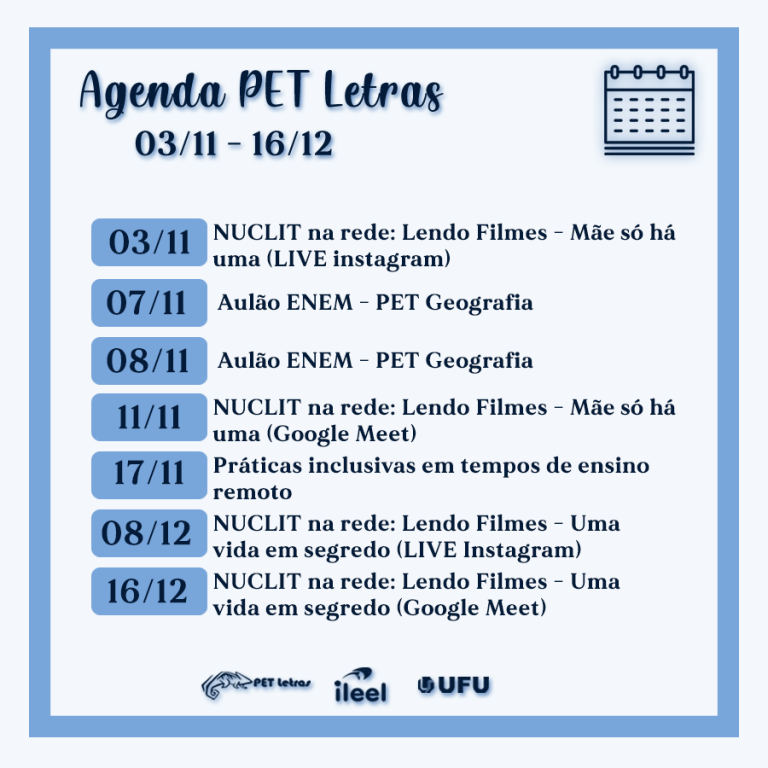 PET/Letras – Programa de Educação Tutorial do Curso de Letras – UFU | O ...